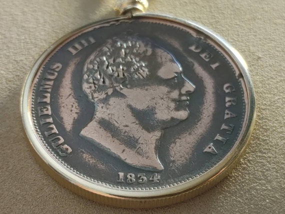 Rare 1834 English Britannia large copper penny coin P… - Gem