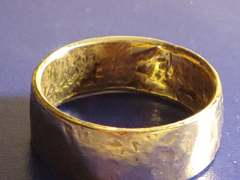 Mens 14K Thick Gold Ring Artist Hammered Old World Classic - Etsy