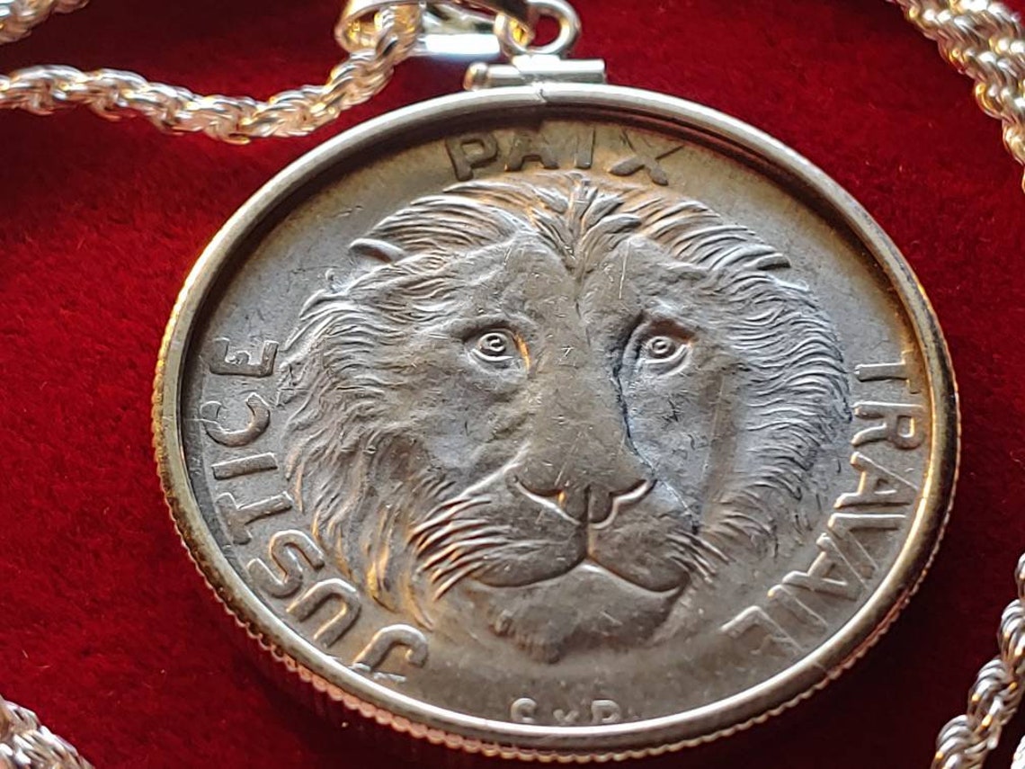 Rare Special 1965 African Congo Lion Coin Pendant Justice Paix Travail ...