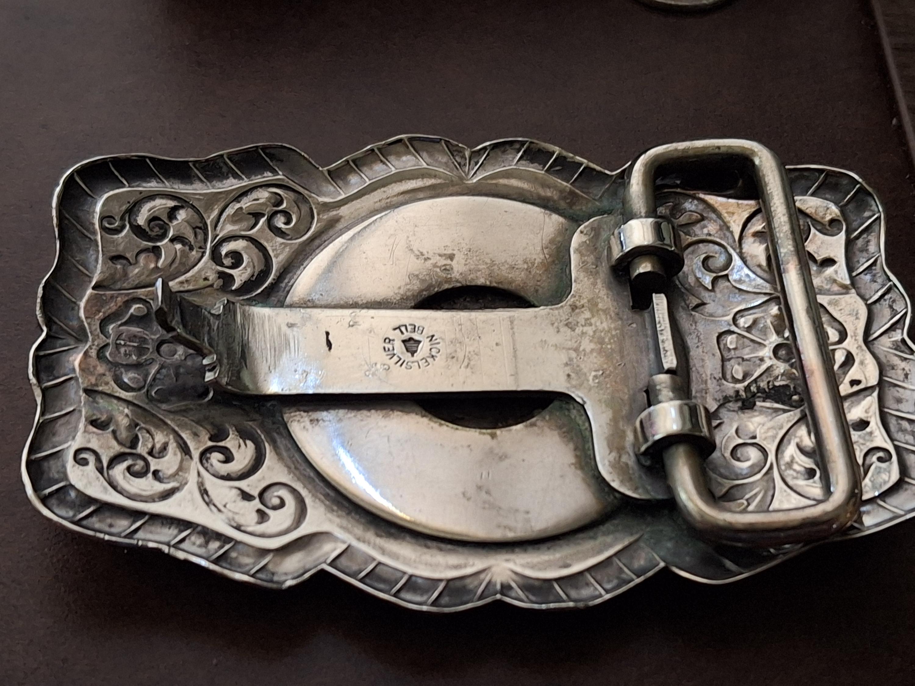 1923 .900 Silver Peace Dollar Western Belt Buckle, Statue of Liberty ...