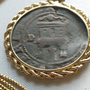 Neat 1500's Spanish Maravedis Coin Pendant of Ferdinand and Isabella ...