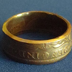 Authentic Silver 1933 English Half Crown Men's Ring United Kingdom Old ...