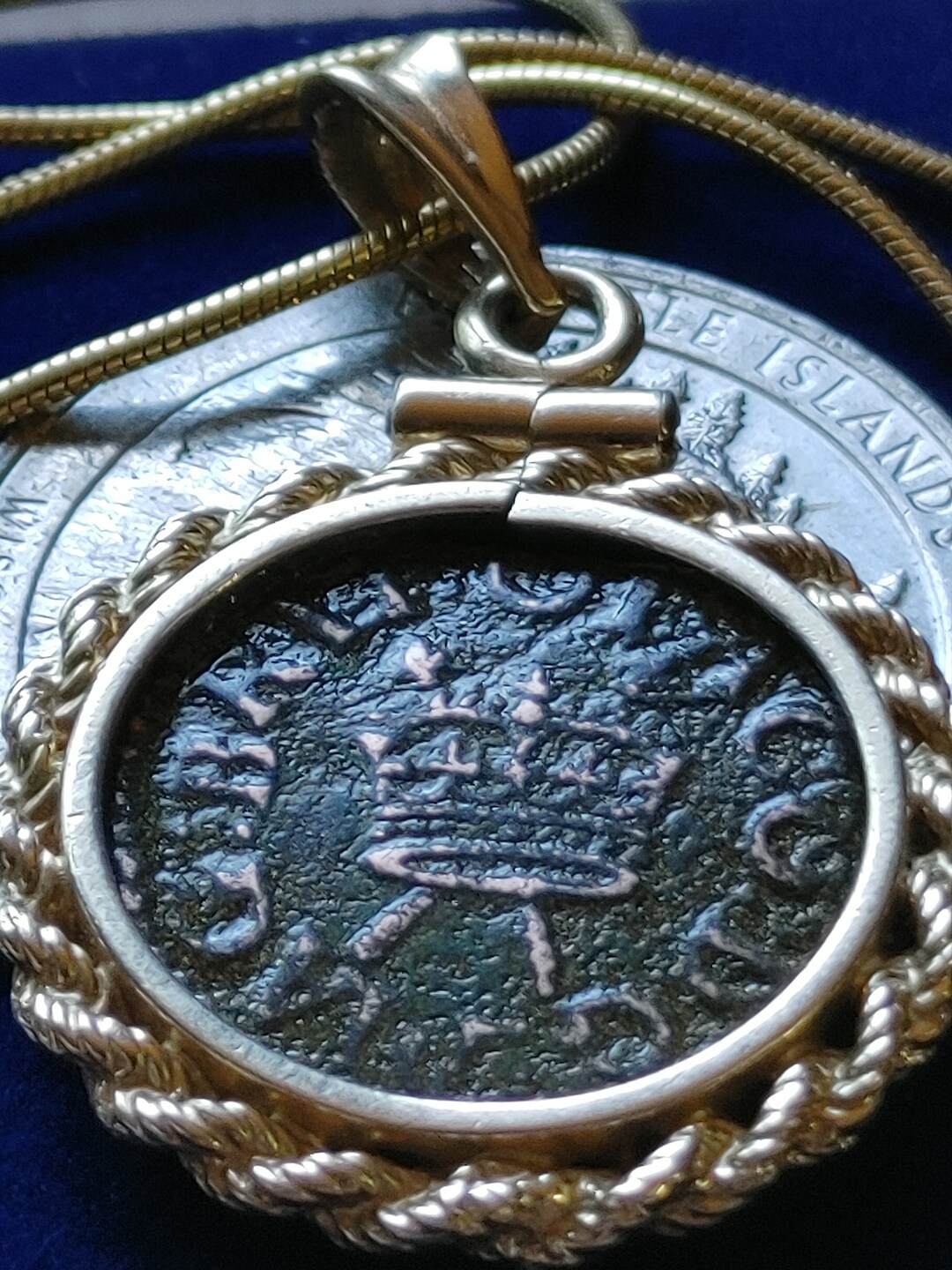 1625 Irish Ireland 14k Gold Coin Bezel Pendant Bronze Harp Farthing ...