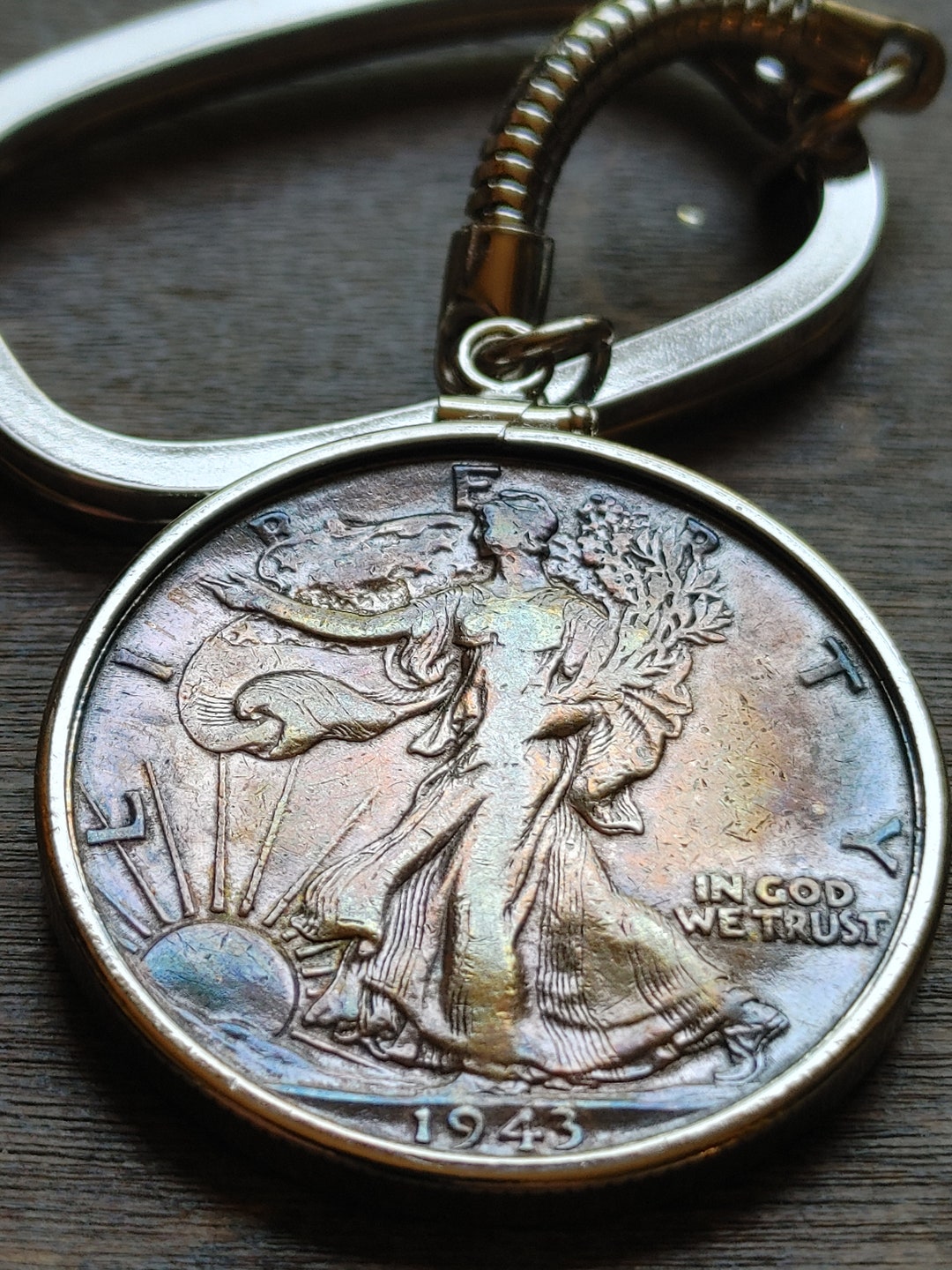Neat Scarce Nicely Toned 1943 Walking Liberty American Minted Sterling ...
