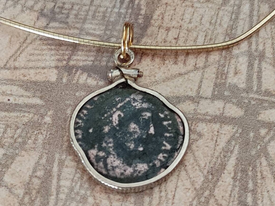 Genuine Roman Coin Pendant, Veritas Aequitas, Balance Fairness ...
