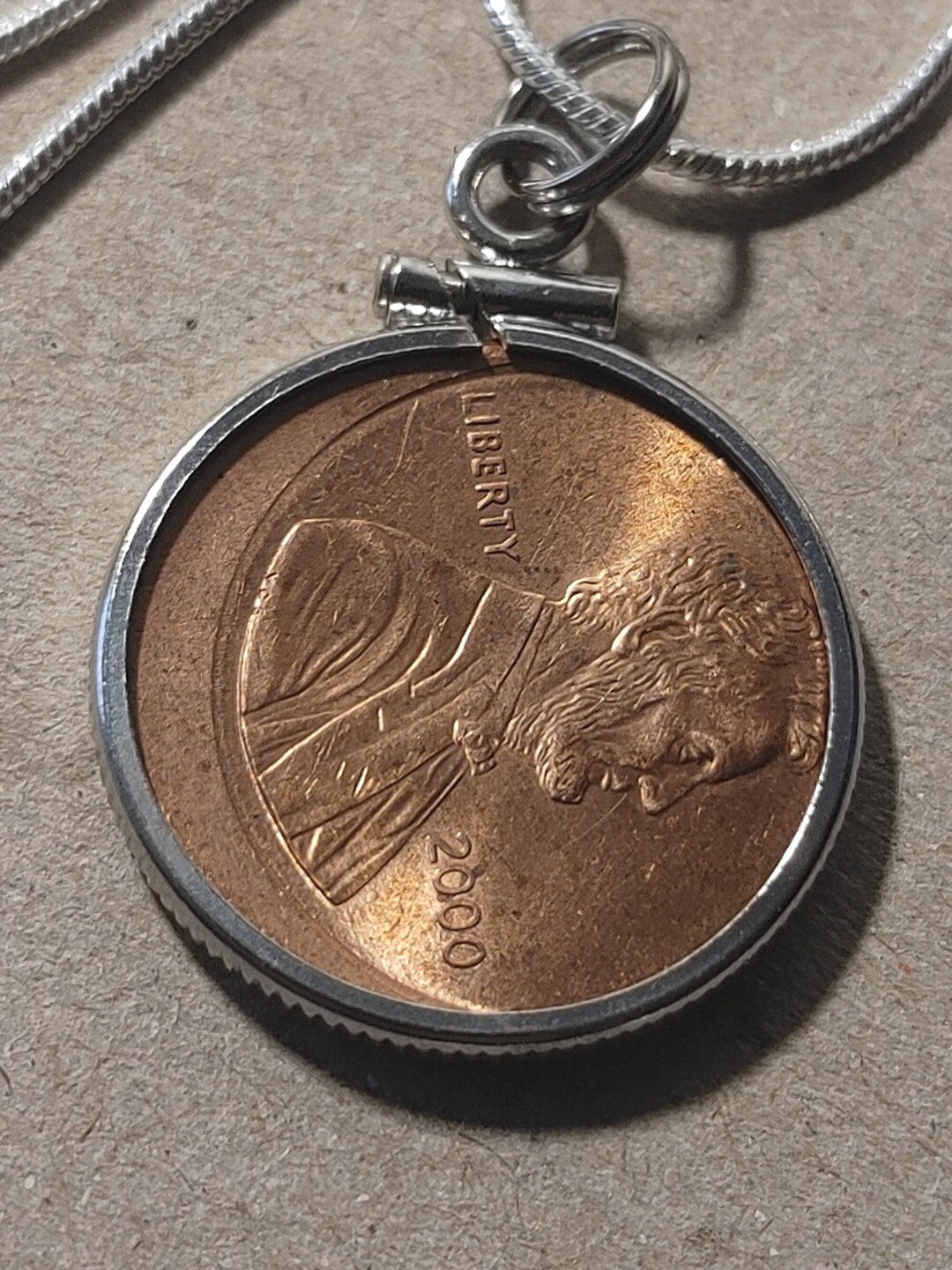 Moon Struck, Lucky Penny, Year 2000 Coin Pendant Necklace, and Sterling ...