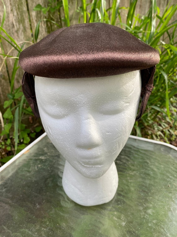 Vintage 1940s-1950s Copper-Colored Capulet Half-Hat - Gem