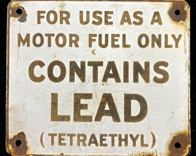 Vintage 1935-1955 Leaded Gasoline Sign - Etsy
