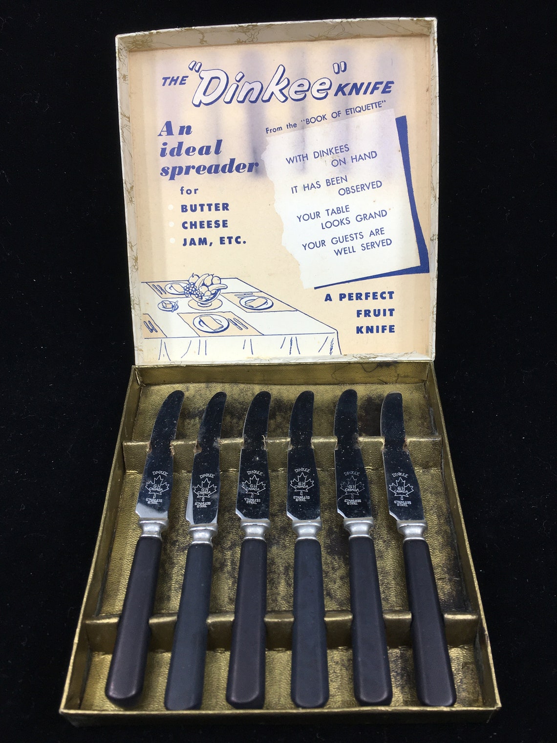 Set of Six Stainless-steel Pastry/fruit Knives in Original Box - Etsy