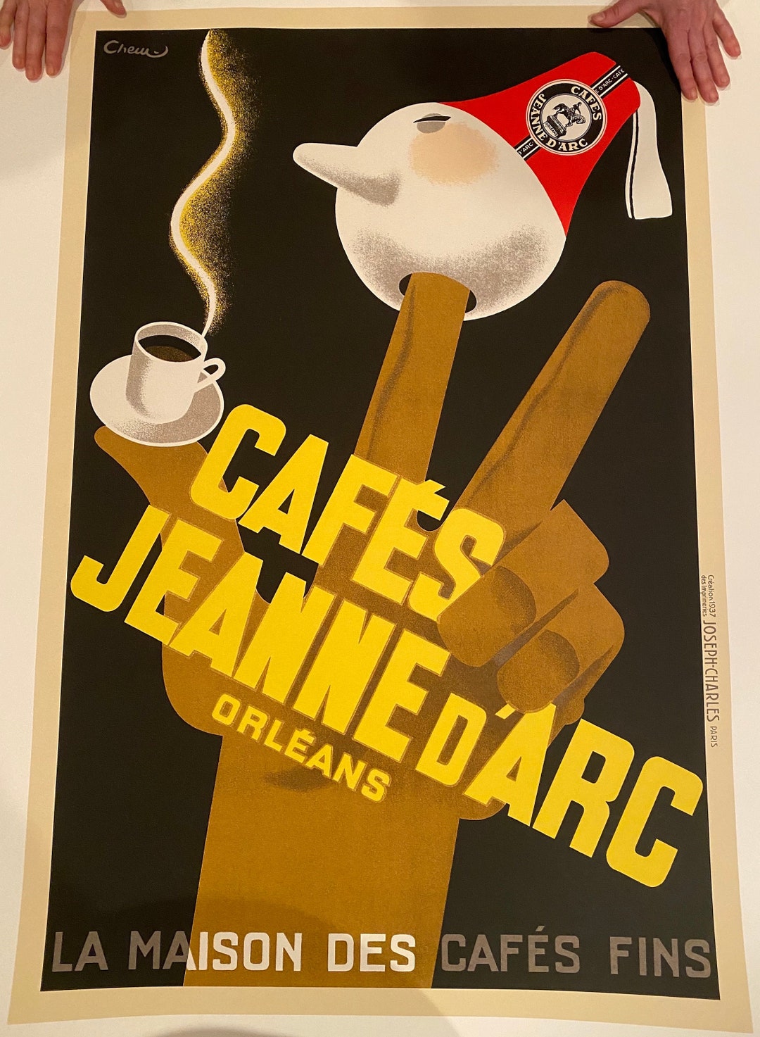 Classic French Advertising Lithograph for Cafés Jeanne D'arc - Etsy
