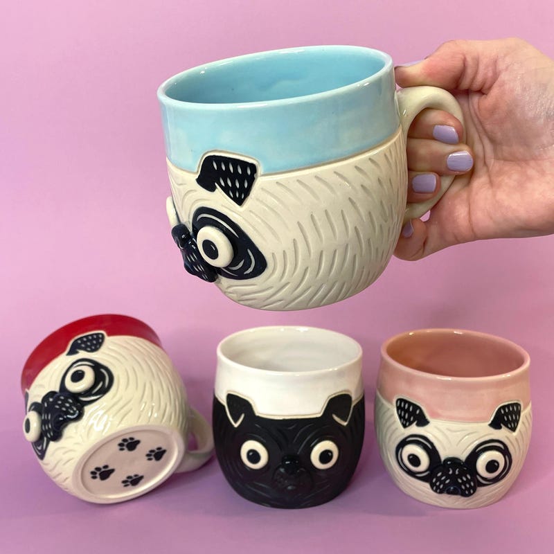Pug Mugs - Etsy