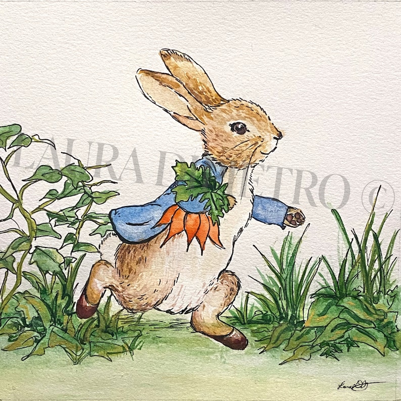 Peter Rabbit Watercolor + Gouache Square Prints Set of 4. Beatrix ...