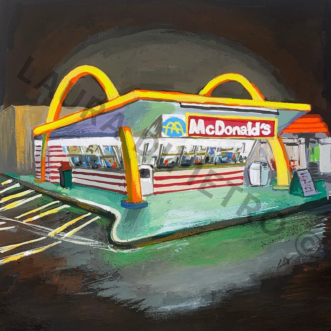 OG Mcdonald's Painting Gouache Square Painting - Etsy