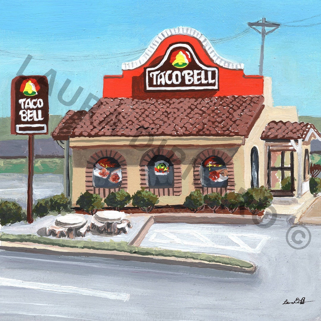 Taco Bell Painting - Taco Bell Art Original Gouache Painting Archival ...