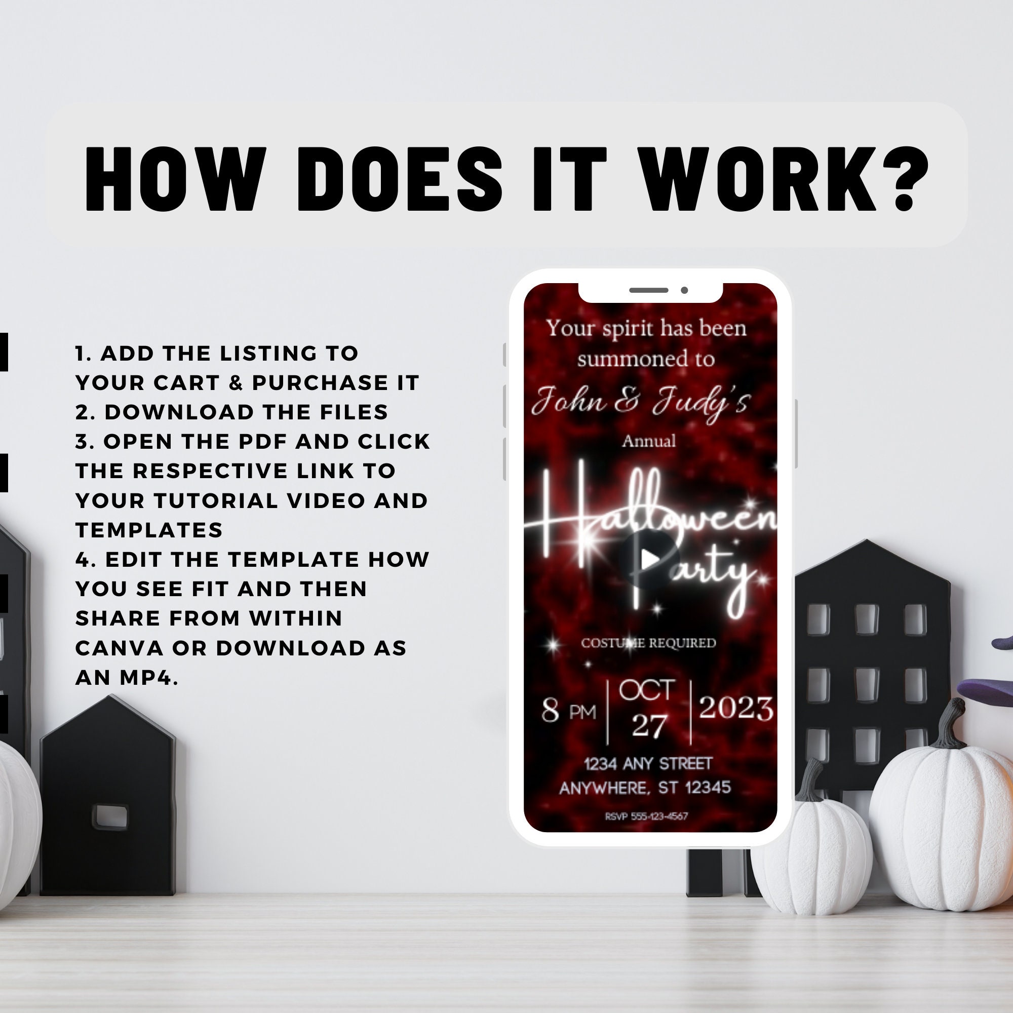 Digital Editable Animated Red Blood Horror Themed Halloween - Etsy