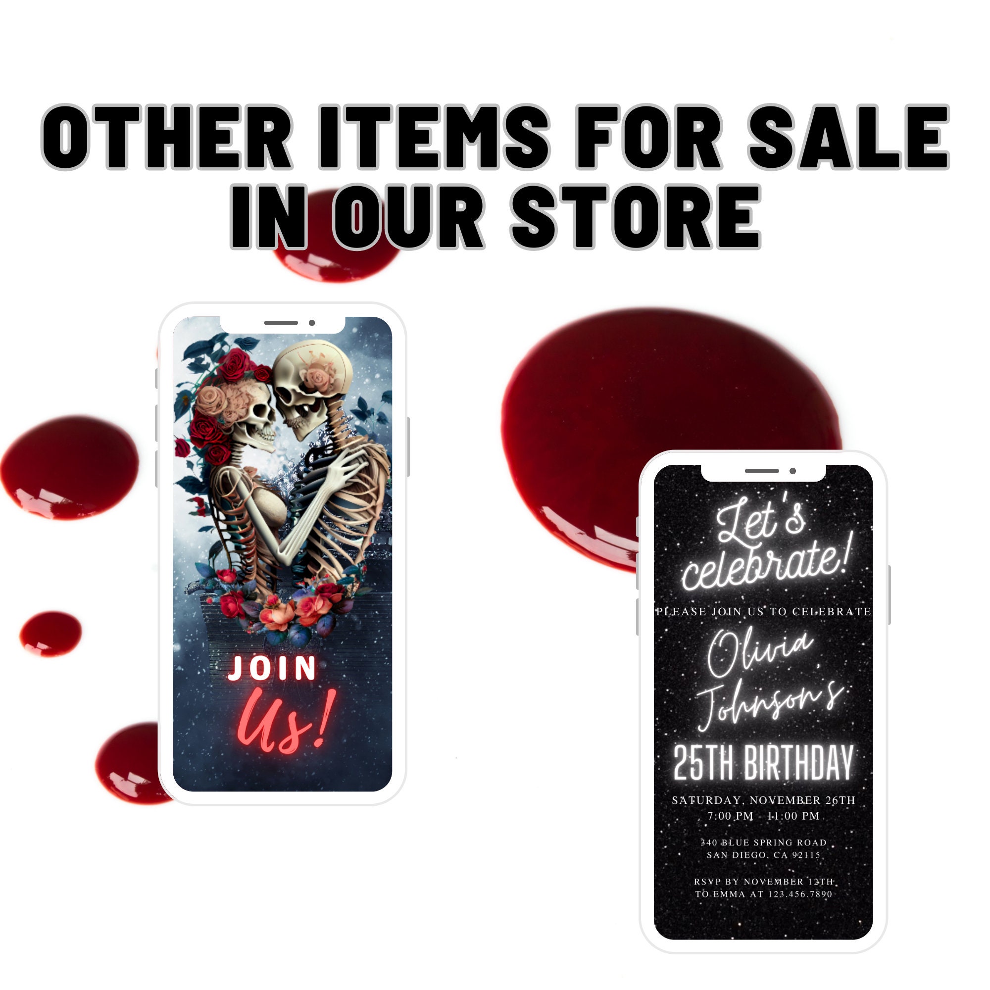 Digital Editable Animated Red Blood Horror Themed Halloween - Etsy