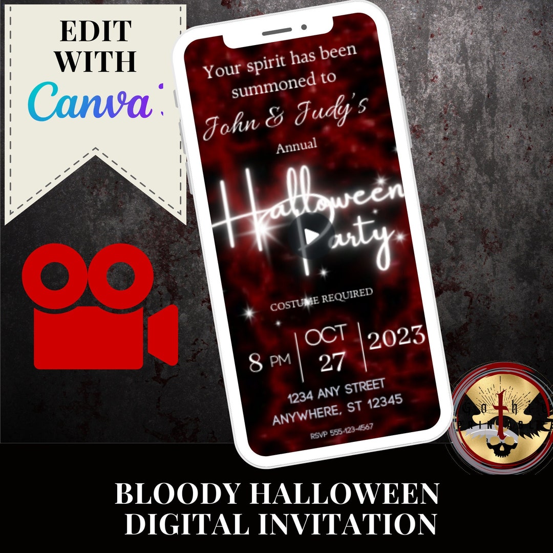 Digital Editable Animated Red Blood Horror Themed Halloween - Etsy