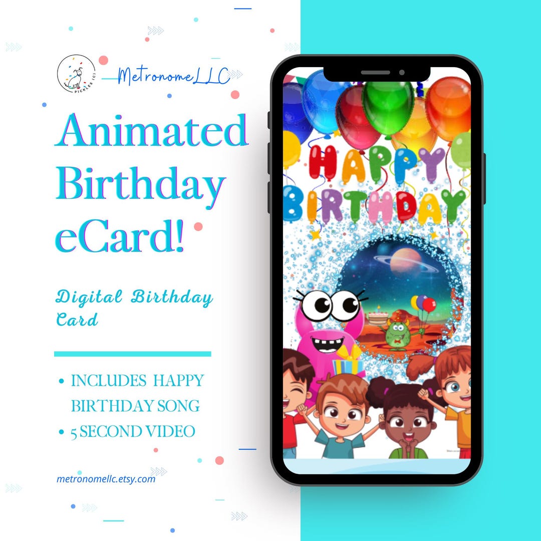 Musical Animated Birthday Card, Kid Happy Birthday Ecard, Last Minute ...