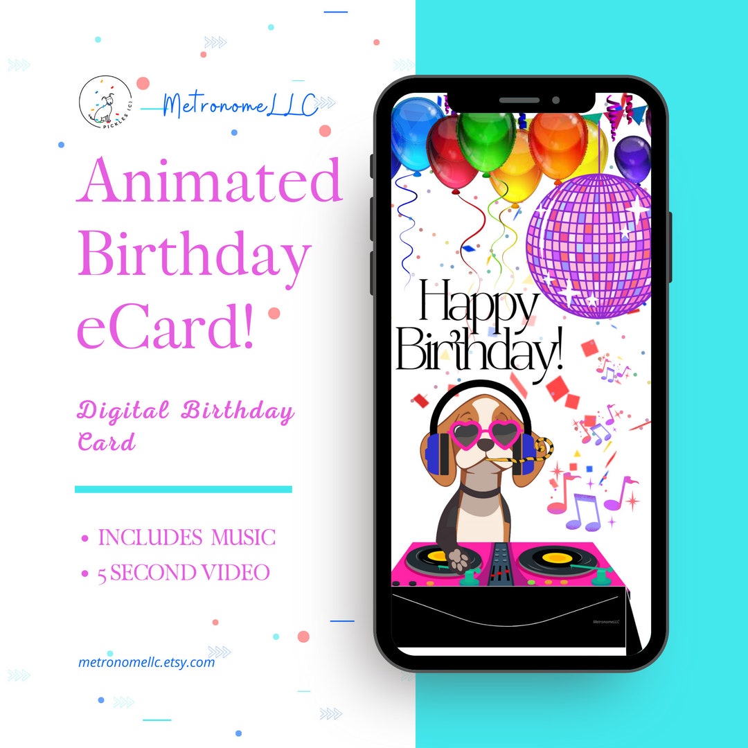 Musical Animated Birthday Card - Instant Download - Digital Greeting ...