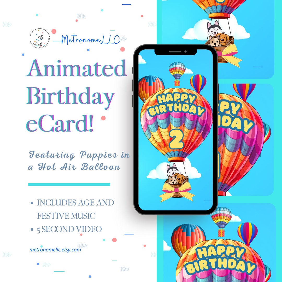2nd Birthday Card, Animated Birthday Card, Kid Musical Digital Ecard ...