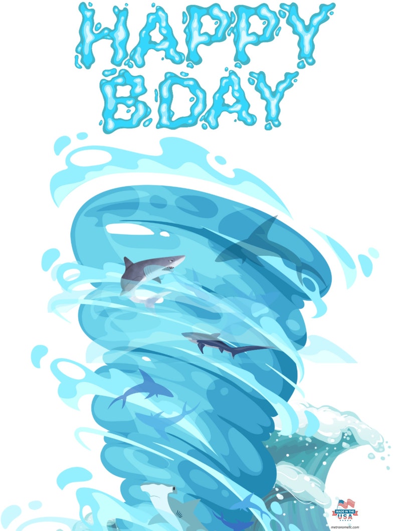 Animated Birthday Card, Shark Cyclone Storm Digital Ecard, Ocean Sound ...