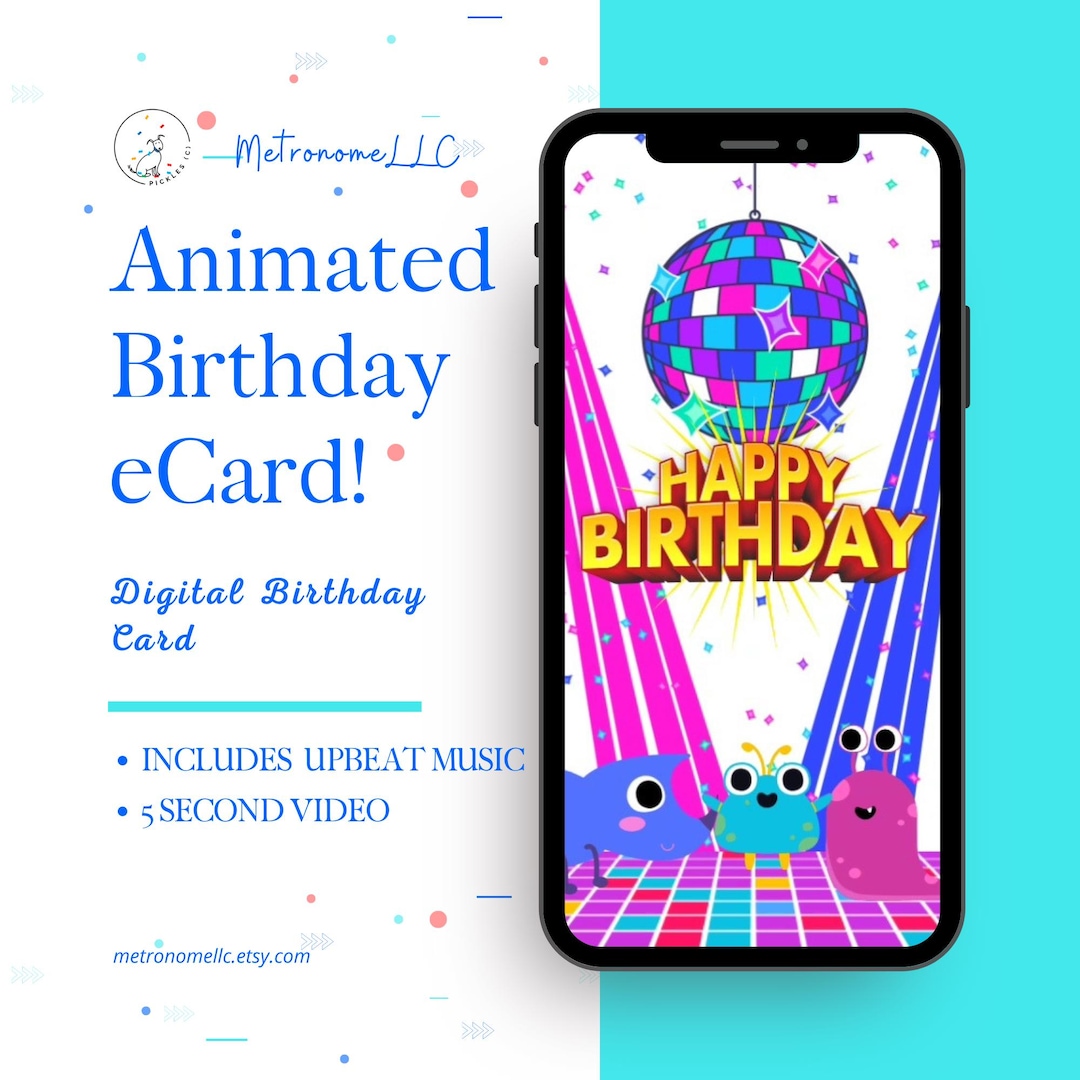Musical Animated Birthday Card, Kid Happy Birthday Ecard, Tween Last ...