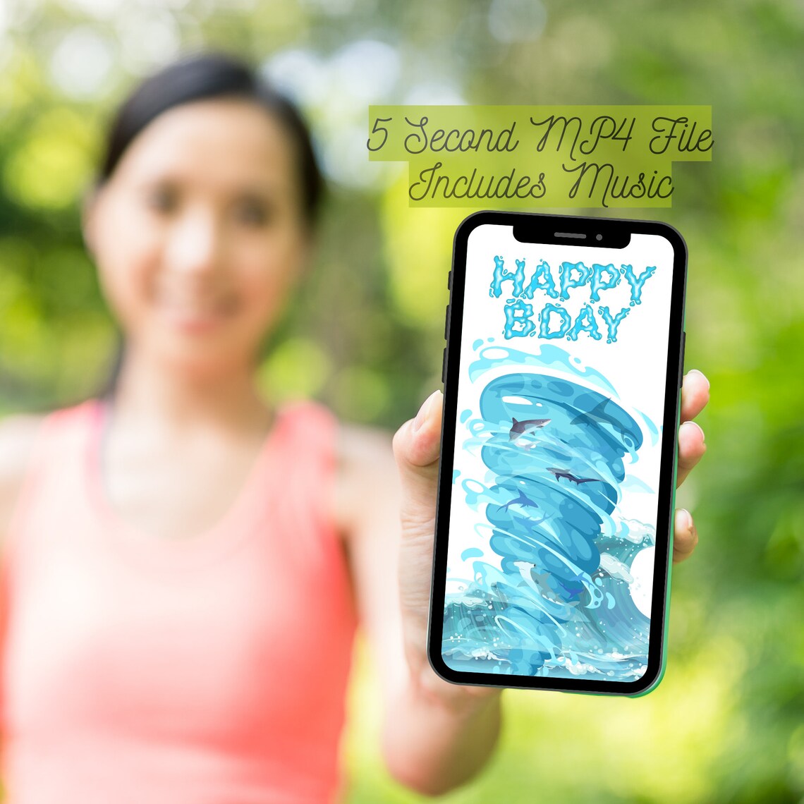 Animated Birthday Card, Shark Cyclone Storm Digital Ecard, Ocean Sound ...