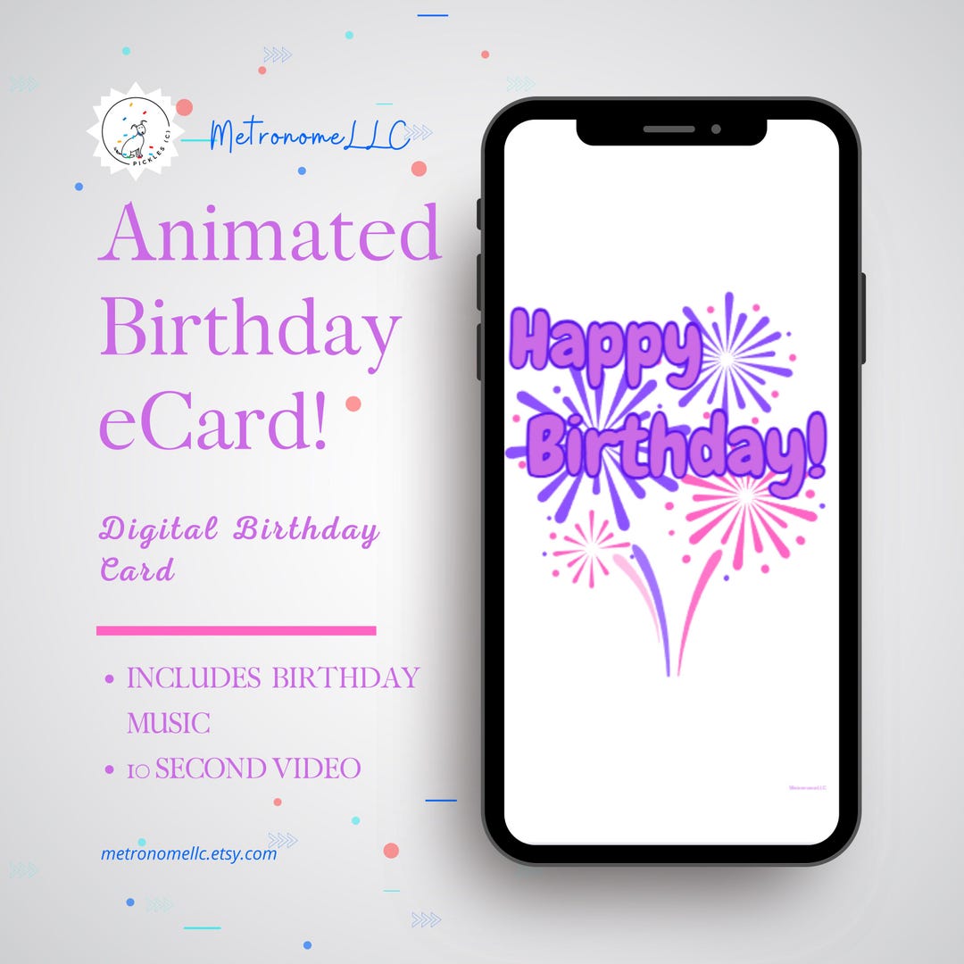Happy Birthday Card, Animated Musical Digital Mobile Ecard With Fun ...