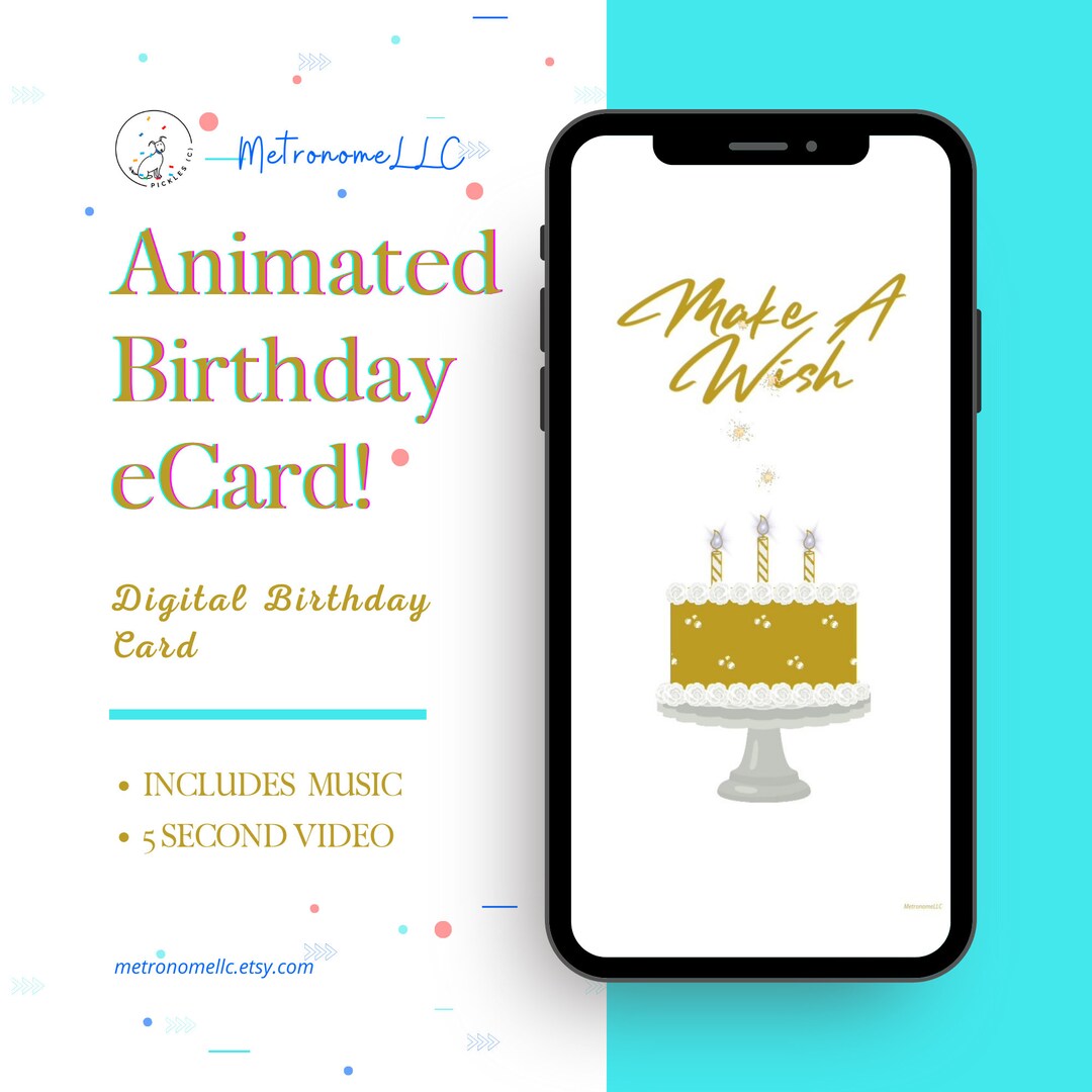Musical Animated Birthday Card, Happy Birthday Ecard & Soft Piano ...