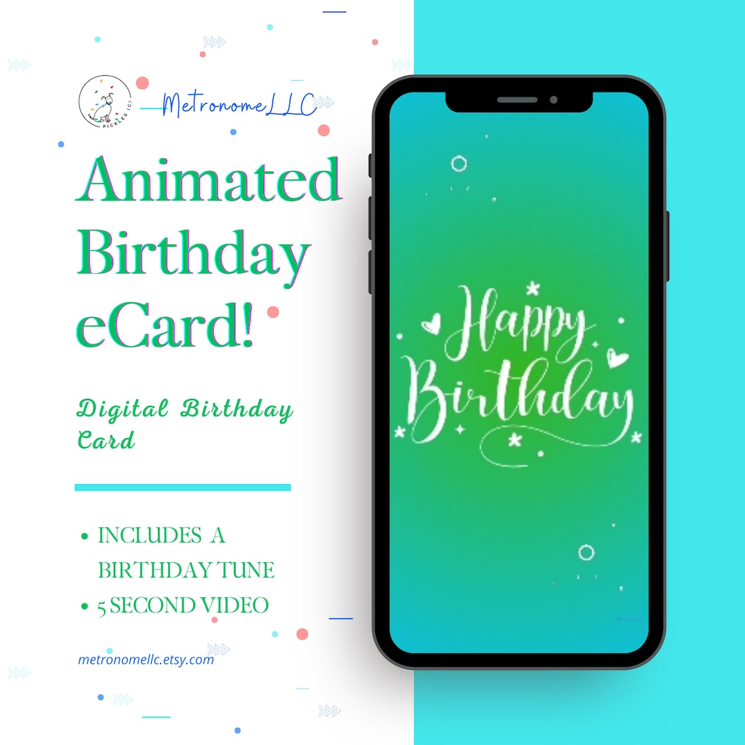 Musical Animated Birthday Card, Happy Birthday Last Minute Instant ...