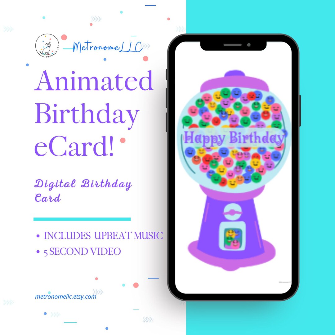 Musical Animated Birthday Card, Digital Birthday Card, Happy Birthday ...