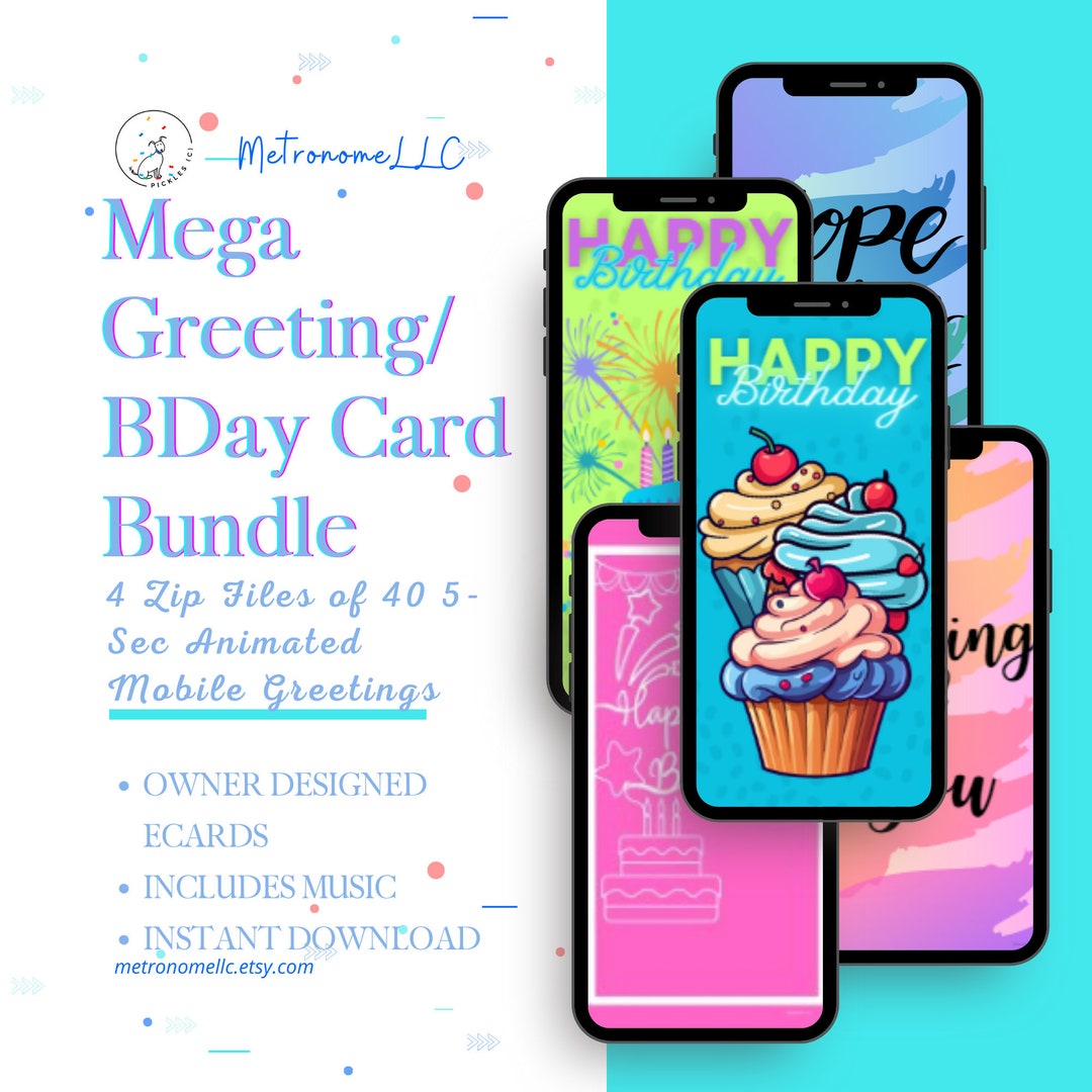 Greeting Card Pack: Musical Animated Digital Greeting Ecard Set for the ...