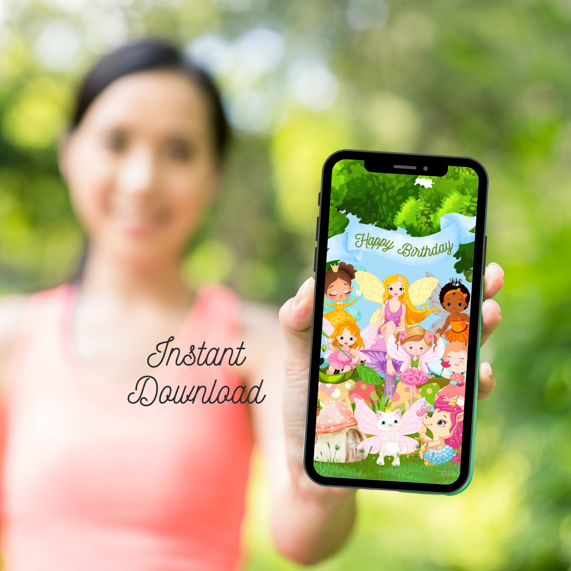 Birthday Card for Kid, Musical Superhero, Mermaid, Mushroom Fairies ...