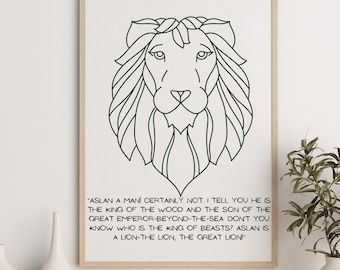 Narnia Aslan Art Printable Instant Digital Download With and Without ...