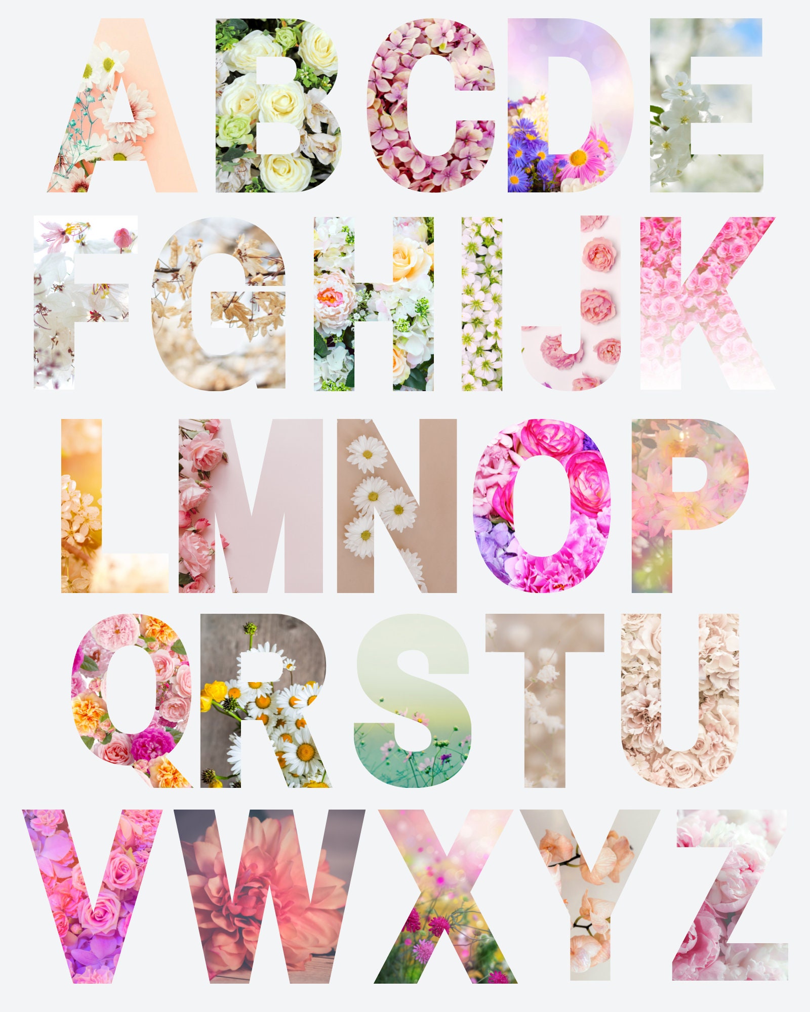 Floral Alphabet - Etsy