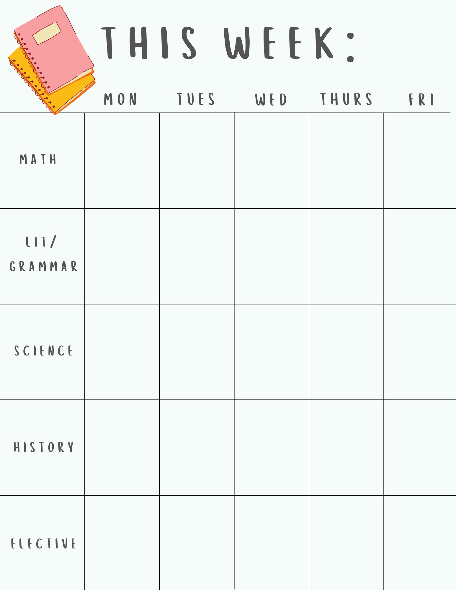 5 Day Homeschool Lesson Planning Bundle - Etsy