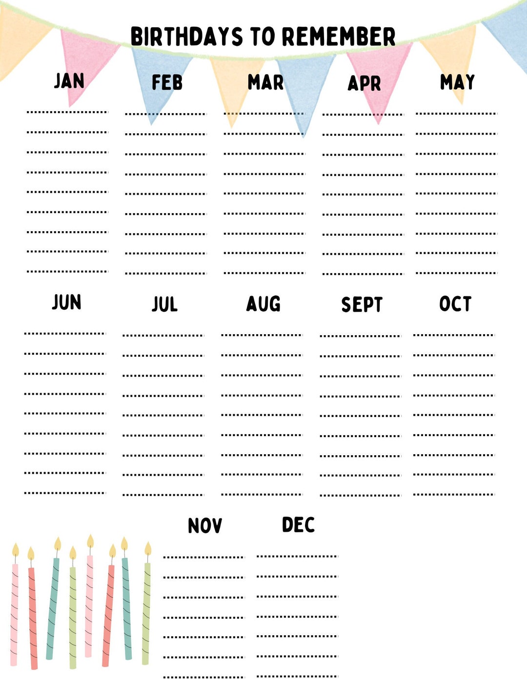 Birthdays to Remember Digital Print - Etsy