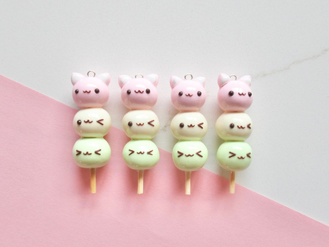 Dango Cat Keychains, Mini Pastel Mochi Phone Straps, Kawaii Animal ...