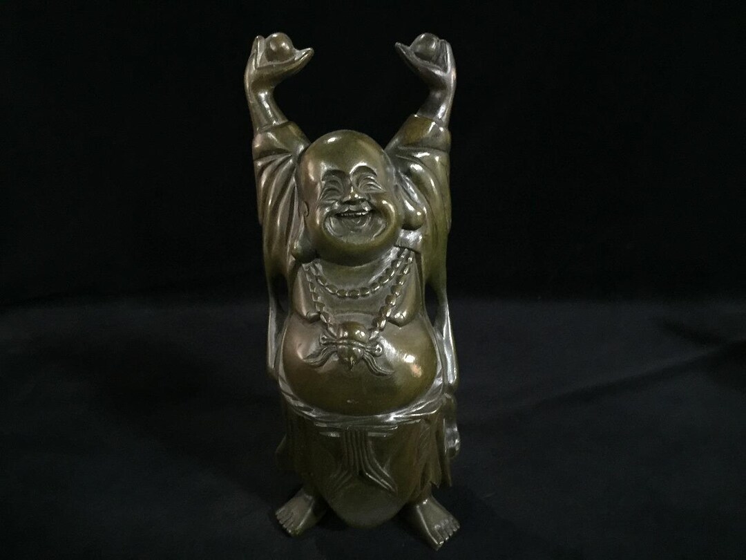 J0451 Japanese Old Man Statue Vintage OKIMONO Interior Seven Lucky Gods ...