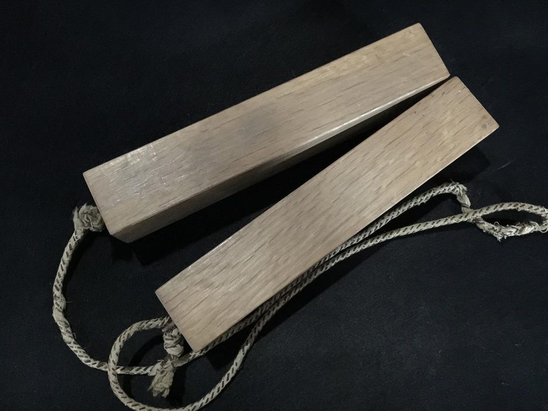 J0499 Japanese Wooden Clapper HYOSHIGI Vintage Signed HINOYOJIN Fire ...