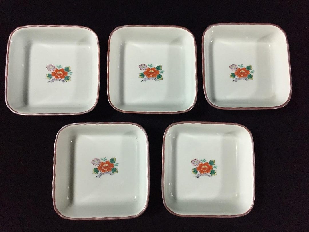 W0469 Japanese Pottery Dish Plate Set Vintage 5pc Signed ARITA Ware ...