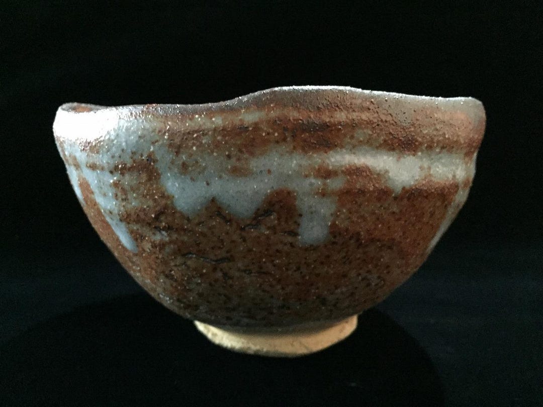 H1907 Japanese Pottery Tea Ceremony Bowl Cup CHAWAN Vintage MATCHA ...