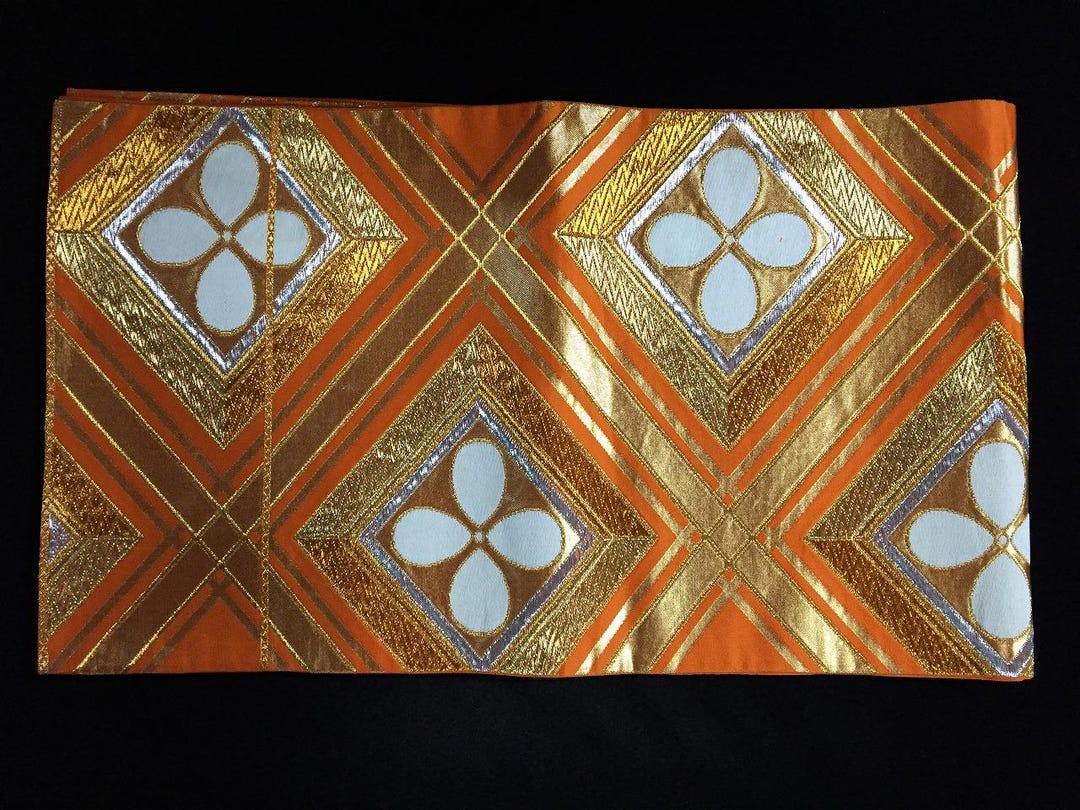 A1144 Japanese Vintage Kimono FUKURO OBI Belt Band Woman Fabric ...