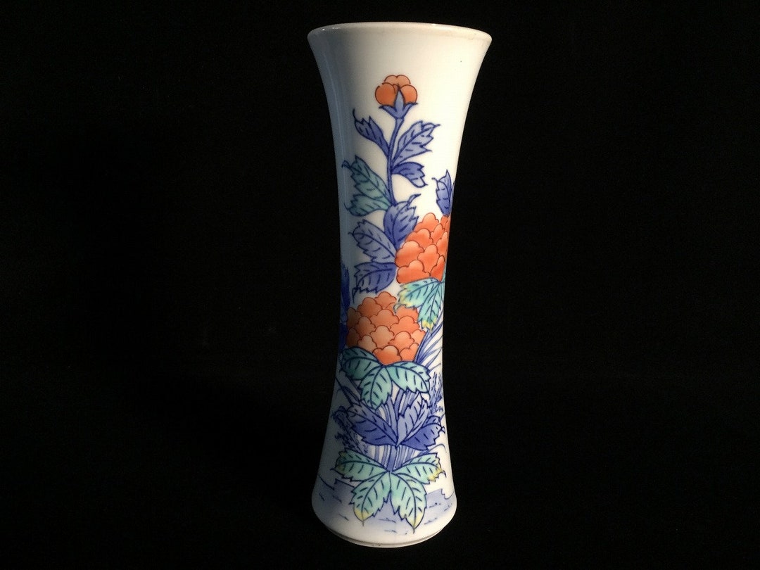 P0797 Japanese Vintage Pottery Flower Arrangement Vase KABIN Signed ...