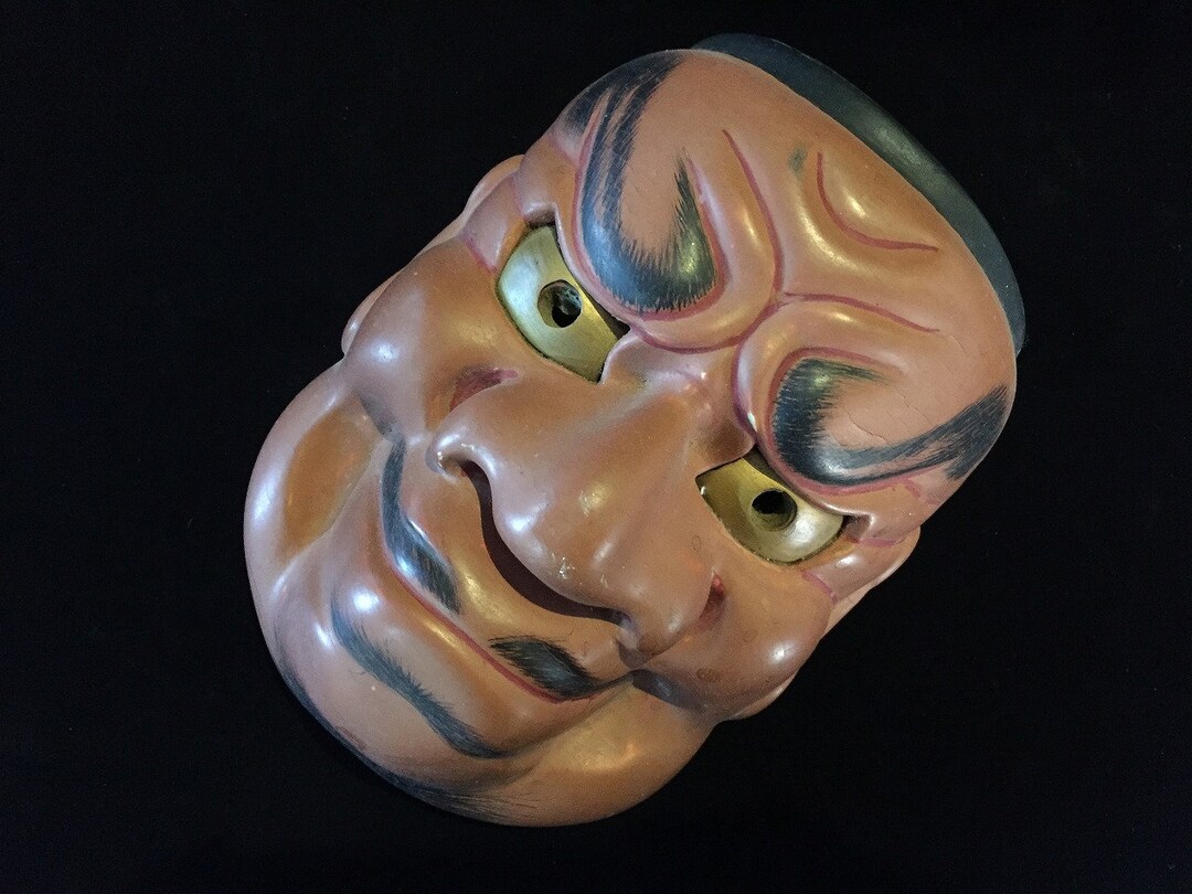 N0668 Japanese Pottery Mask Vintage Demon ONI Face Wall - Etsy