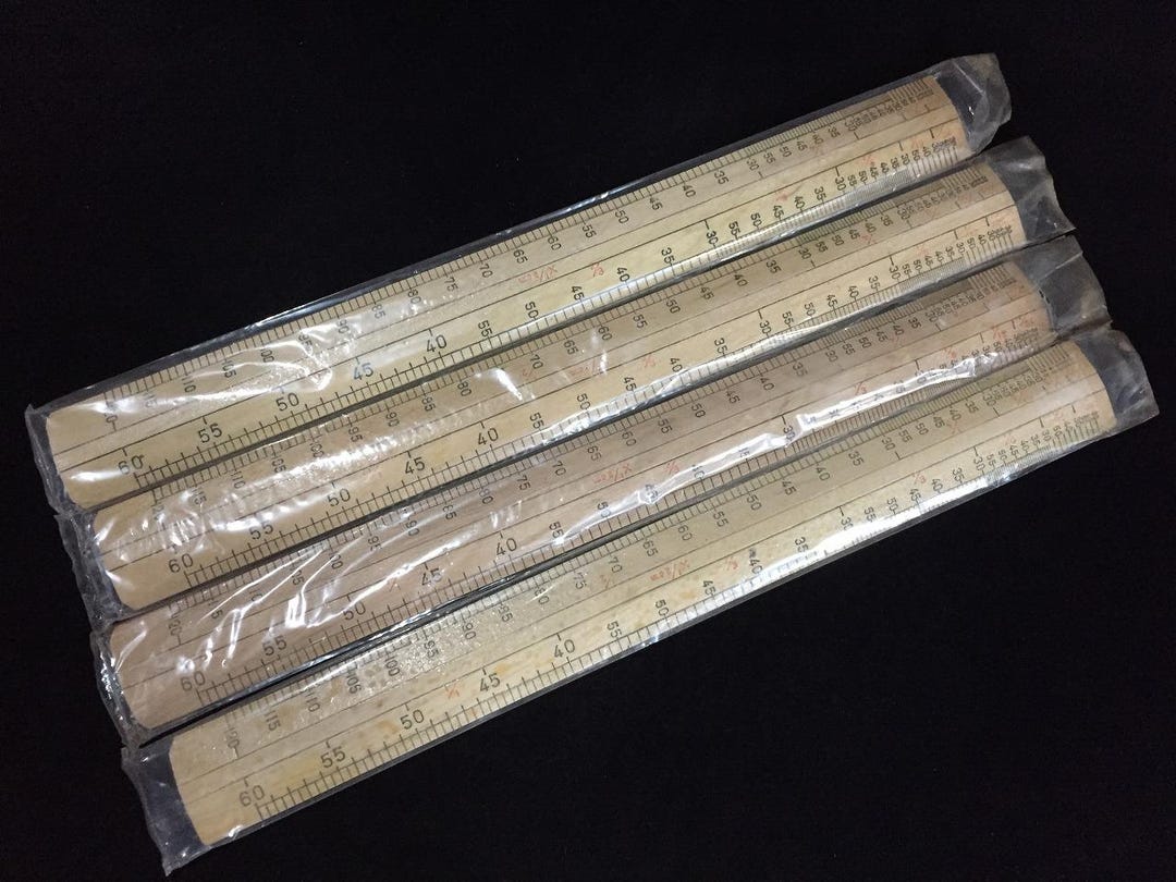 C1251 Japanese Bamboo Ruler MONOSASHI JOGI Set Vintage 4pc Simple ...