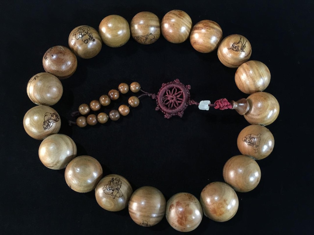 D0708 Japanese Buddhist Prayer Beads JUZU Vintage Temple Shinto Seven ...