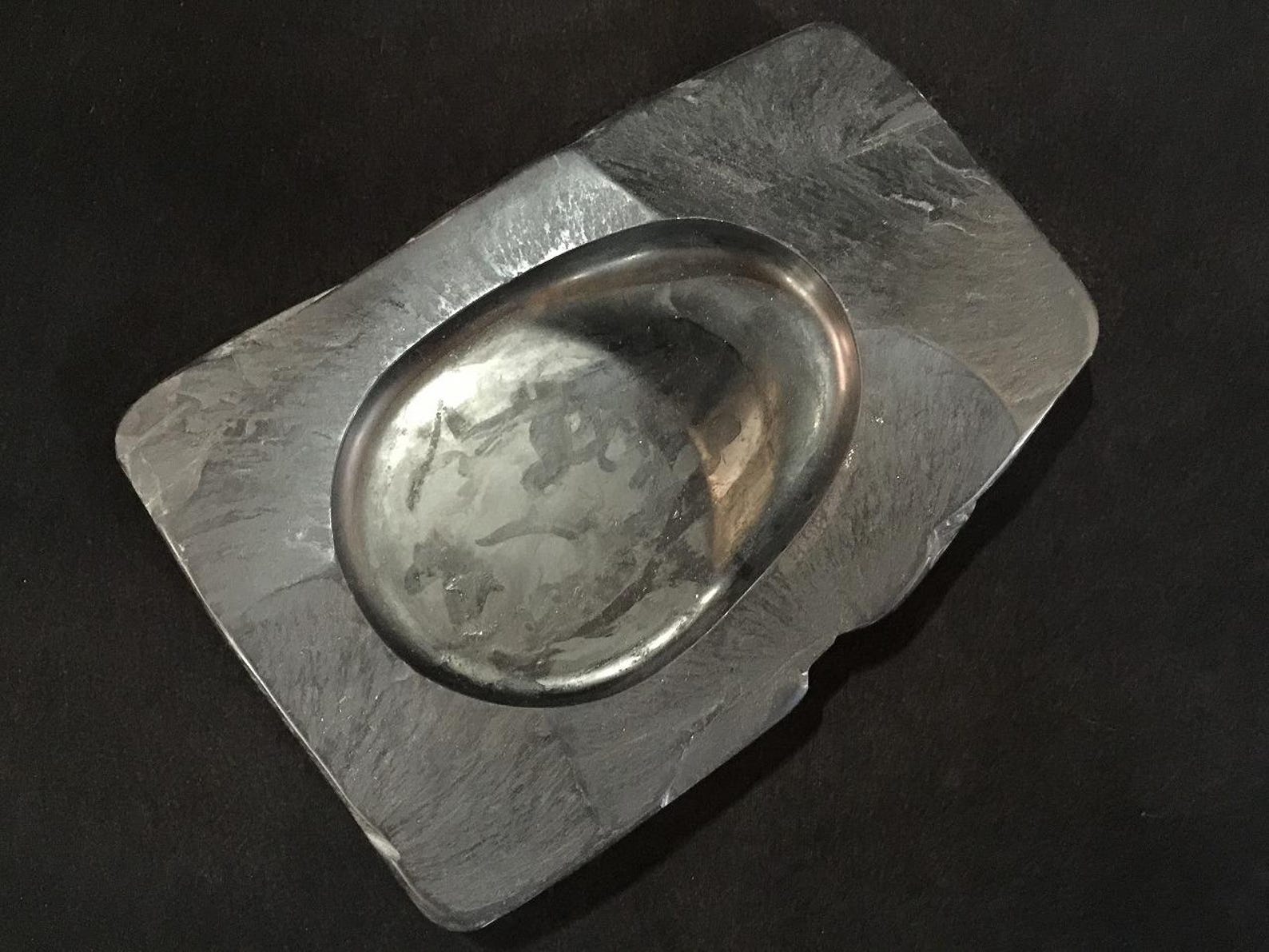 G1132 Japanese Ink Stone SUZURI Vintage Calligraphy Tool SHODO Black ...