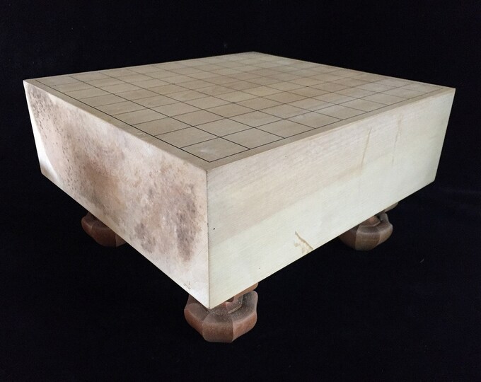 K0291 Japanese Wooden SHOGI Board Game Table Vintage 4 Legs Grid Square ...