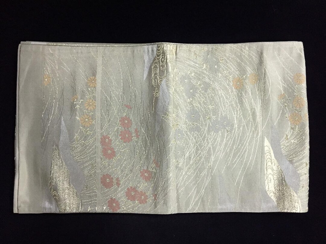 A1132 Japanese Vintage Kimono FUKURO OBI Belt Band Woman Fabric ...